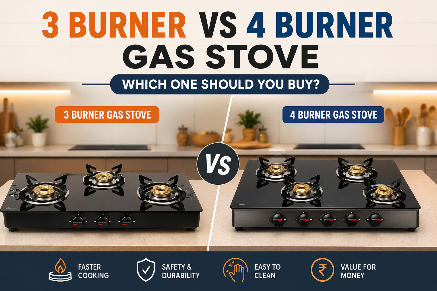 3 Burner vs 4 Burner Gas Stove: Which One Should You Buy? – PADMINI