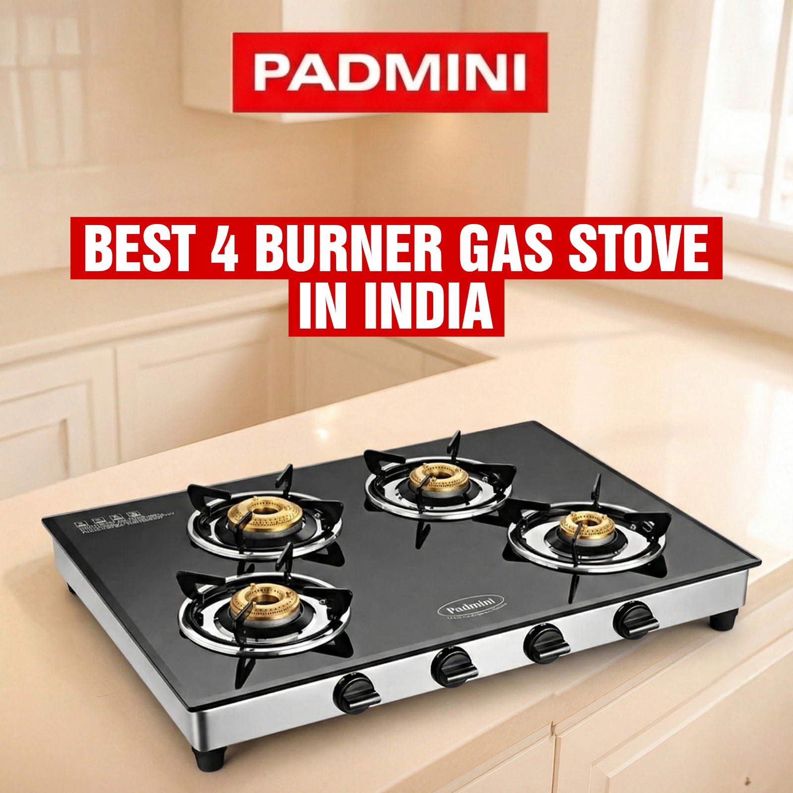 BEST 4 BURNER GAS STOVE IN INDIA – PADMINI